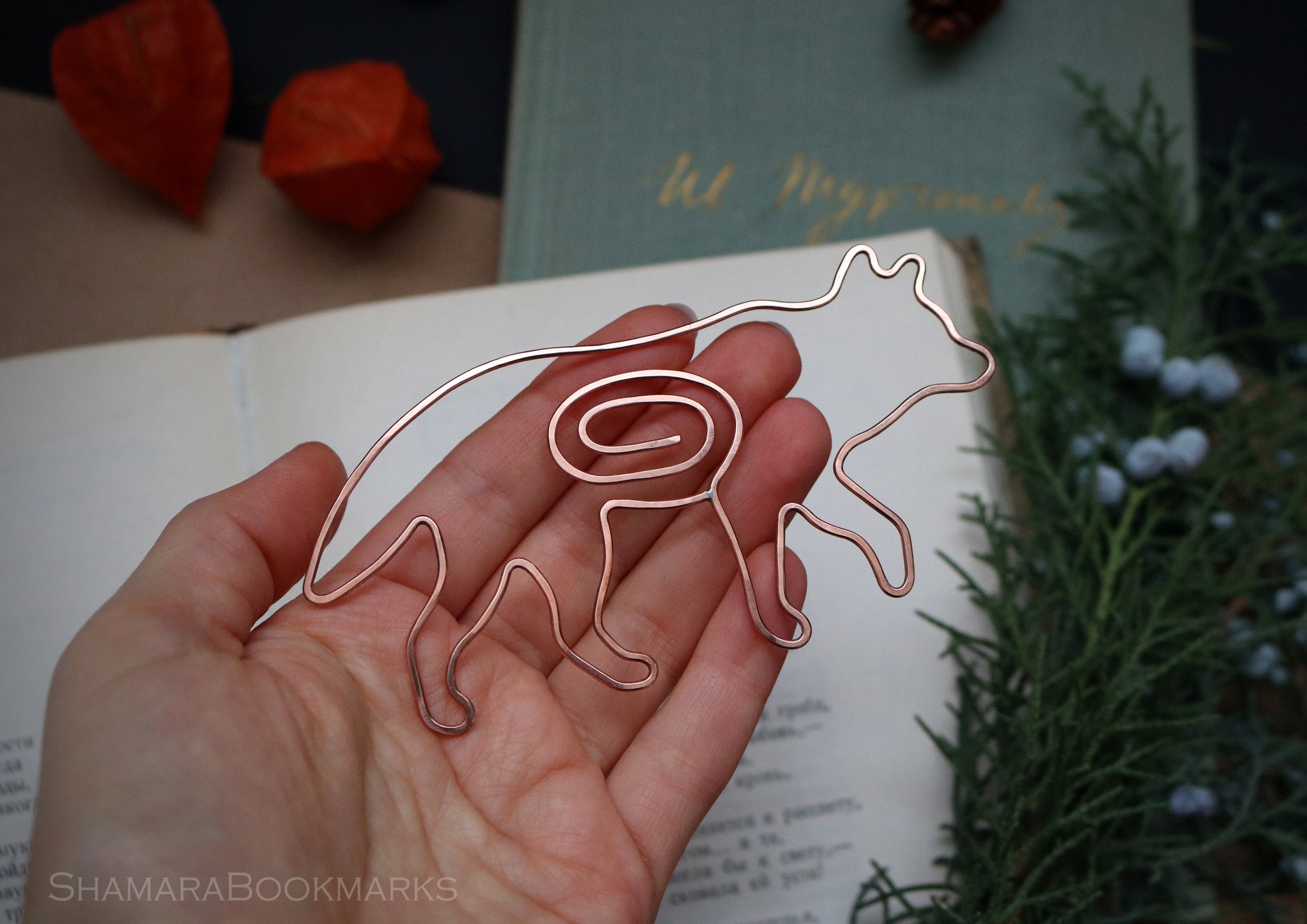 Personalized Wire Bookmark Paper Clip Wolf Book Mark Party - Etsy