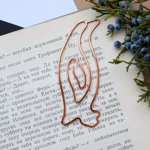 Wire Bookmark Paperclip Penguin Bookmark Copper Wirewrapped Gift for ...