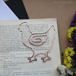 Personalized Wire Bookmark, Paperclip, Chicken, Hen, Bird, Gift for ...