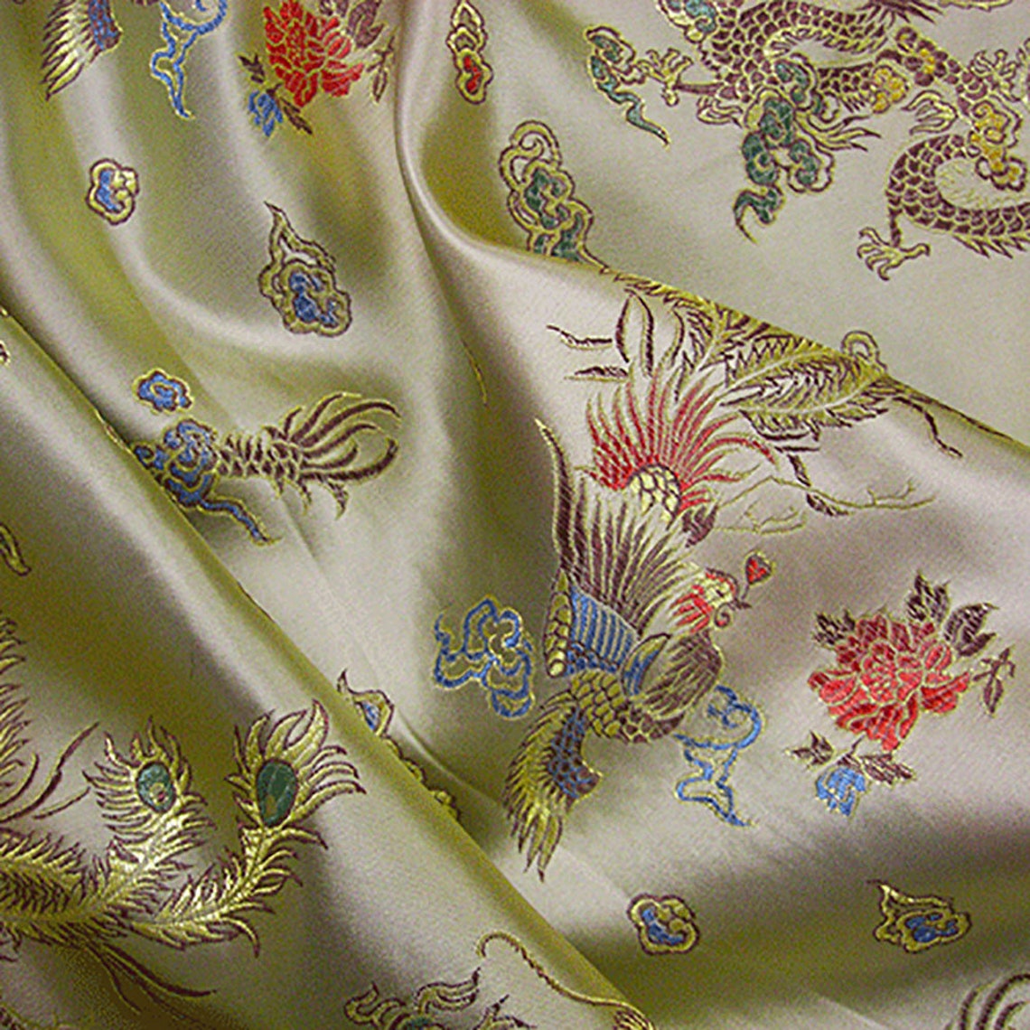 Chinese Dragon Brocade Fabric KBT3564-F10-B167 | Etsy
