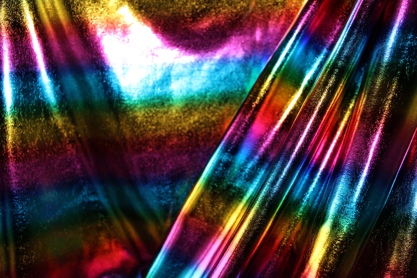 Rainbow Metallic Fabric - Etsy UK