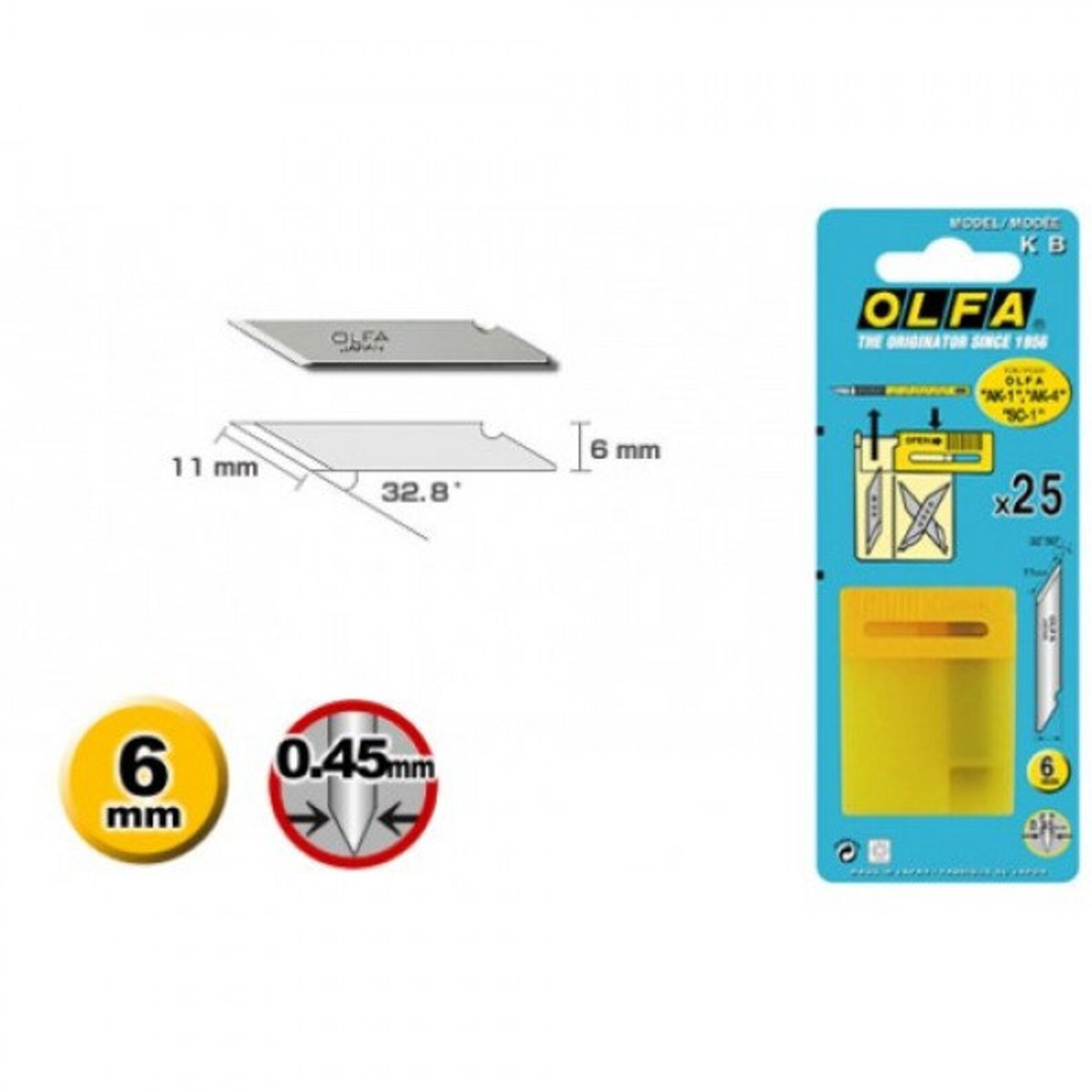 Olfa KB Spare Blade for Olfa AK-1 and AK-4 Knives pack of - Etsy