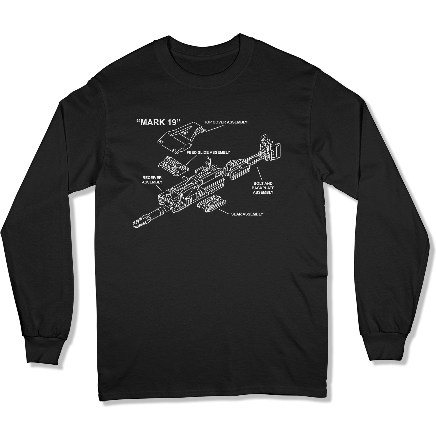 Mark 19 MK19 Parts Diagram T-shirt / Gun Lover T-shirt / 2nd Amendment ...