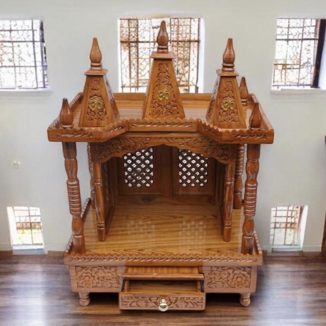 Elegant Hindu, Temple /home Temples/wood Indian Temple, Pooja Mandir ...
