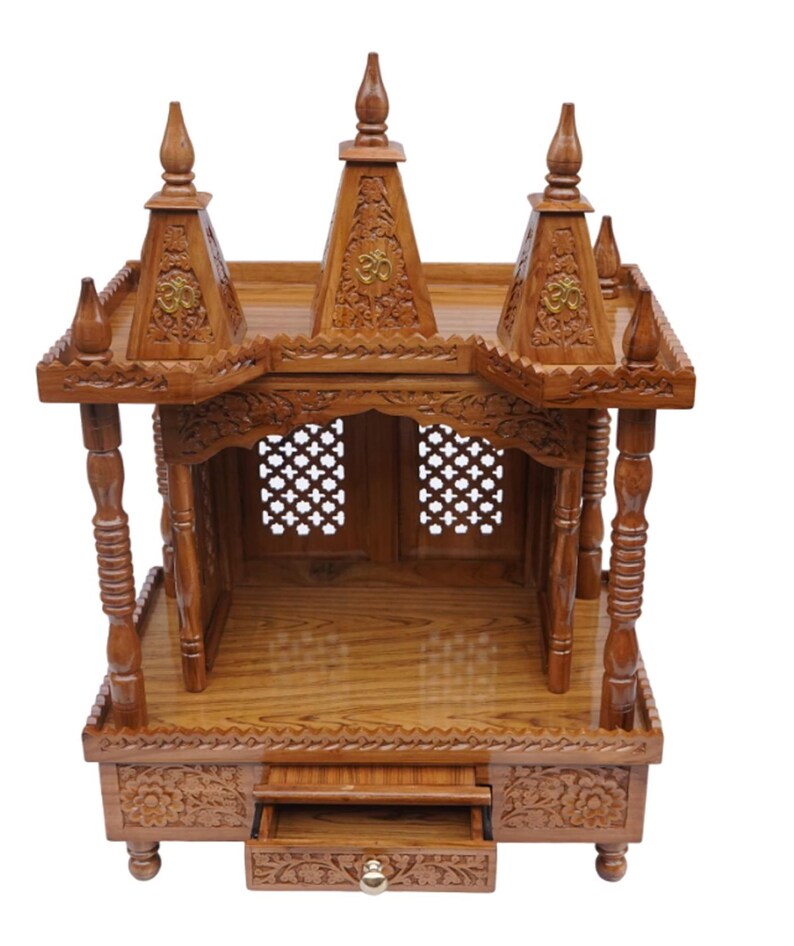 Elegant Hindu, Temple /home Temples/wood Indian Temple, Pooja Mandir ...