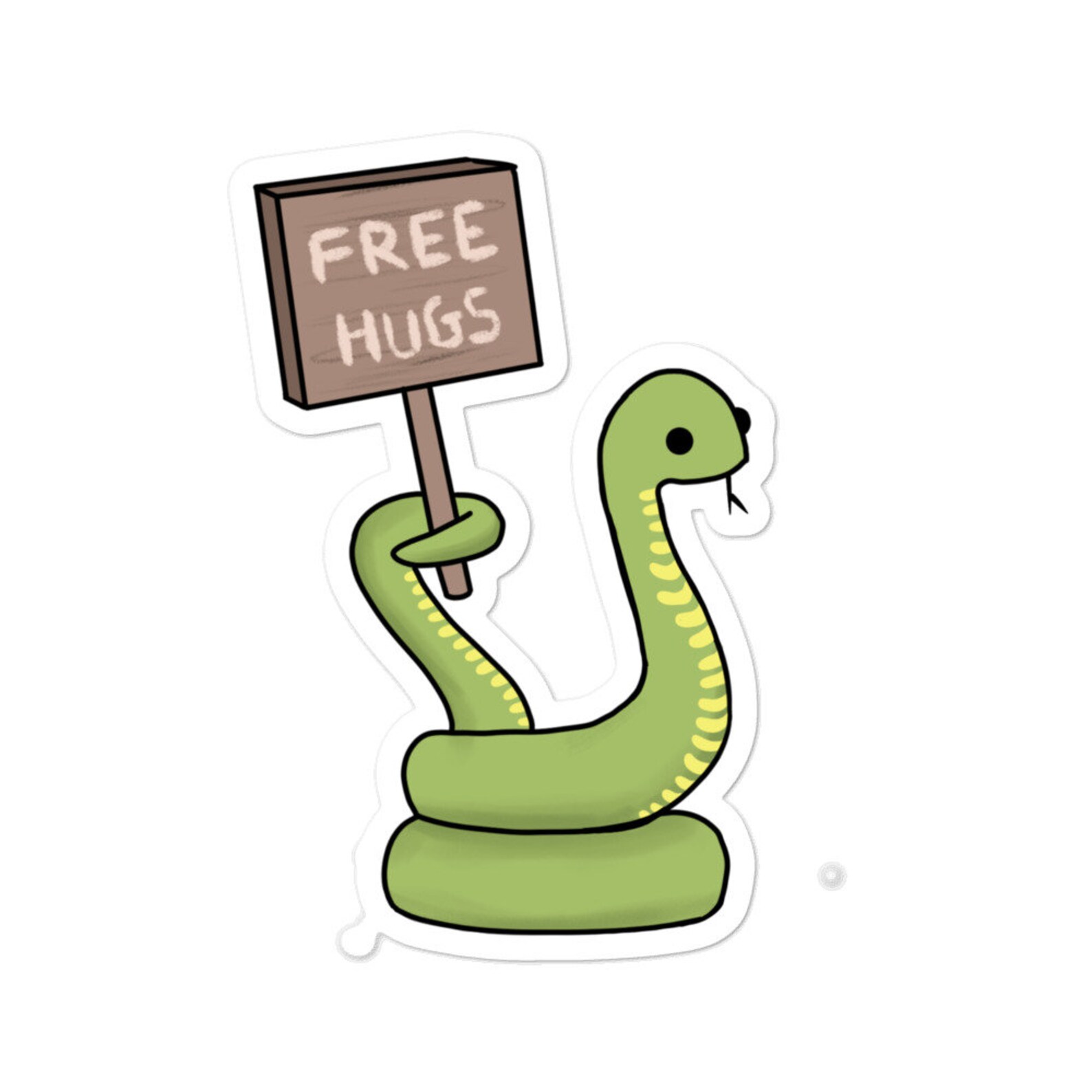 Funny sticker snake stickers free hugs stickers funny snake | Etsy