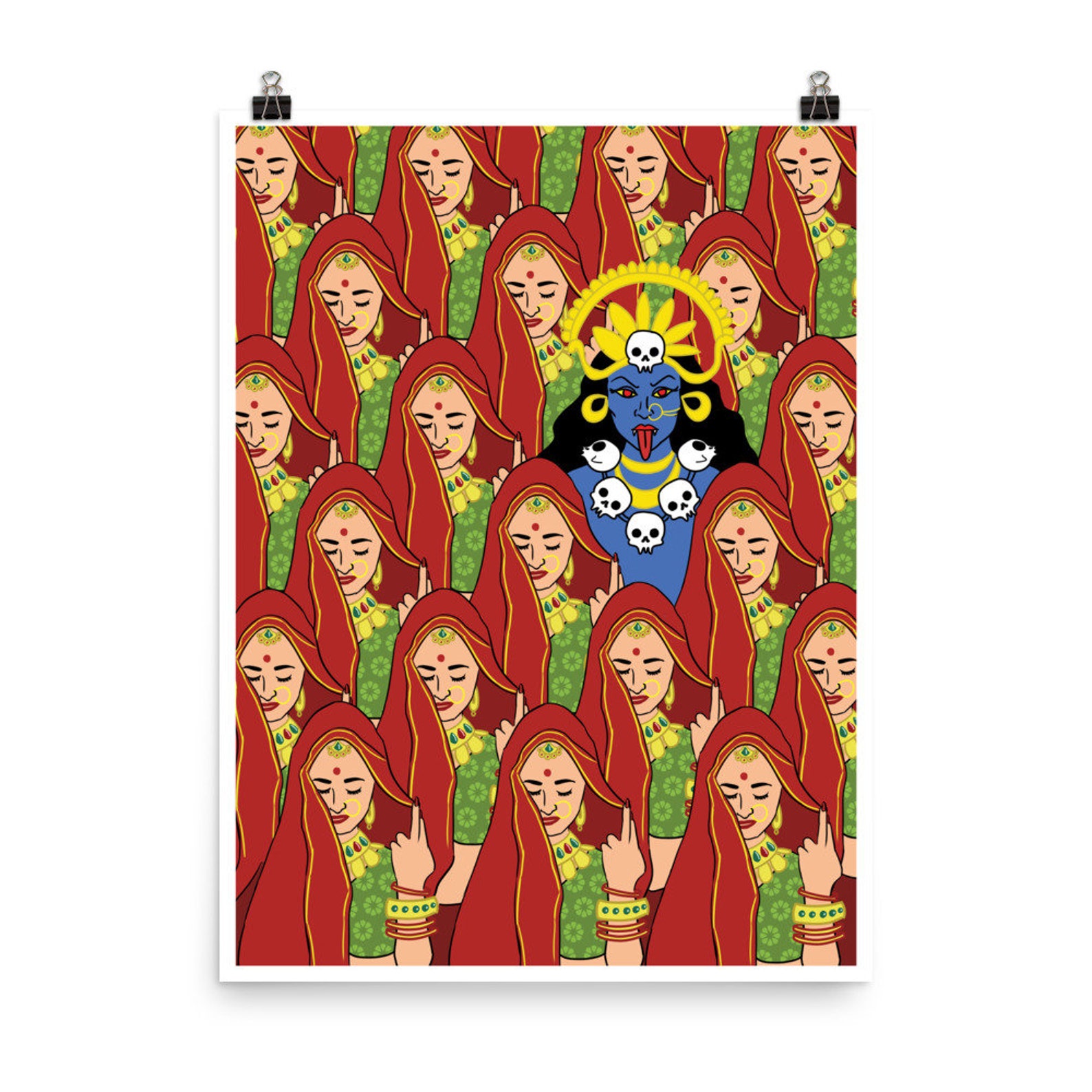 Indian goddess poster Feminism poster Kali poster Woman art | Etsy