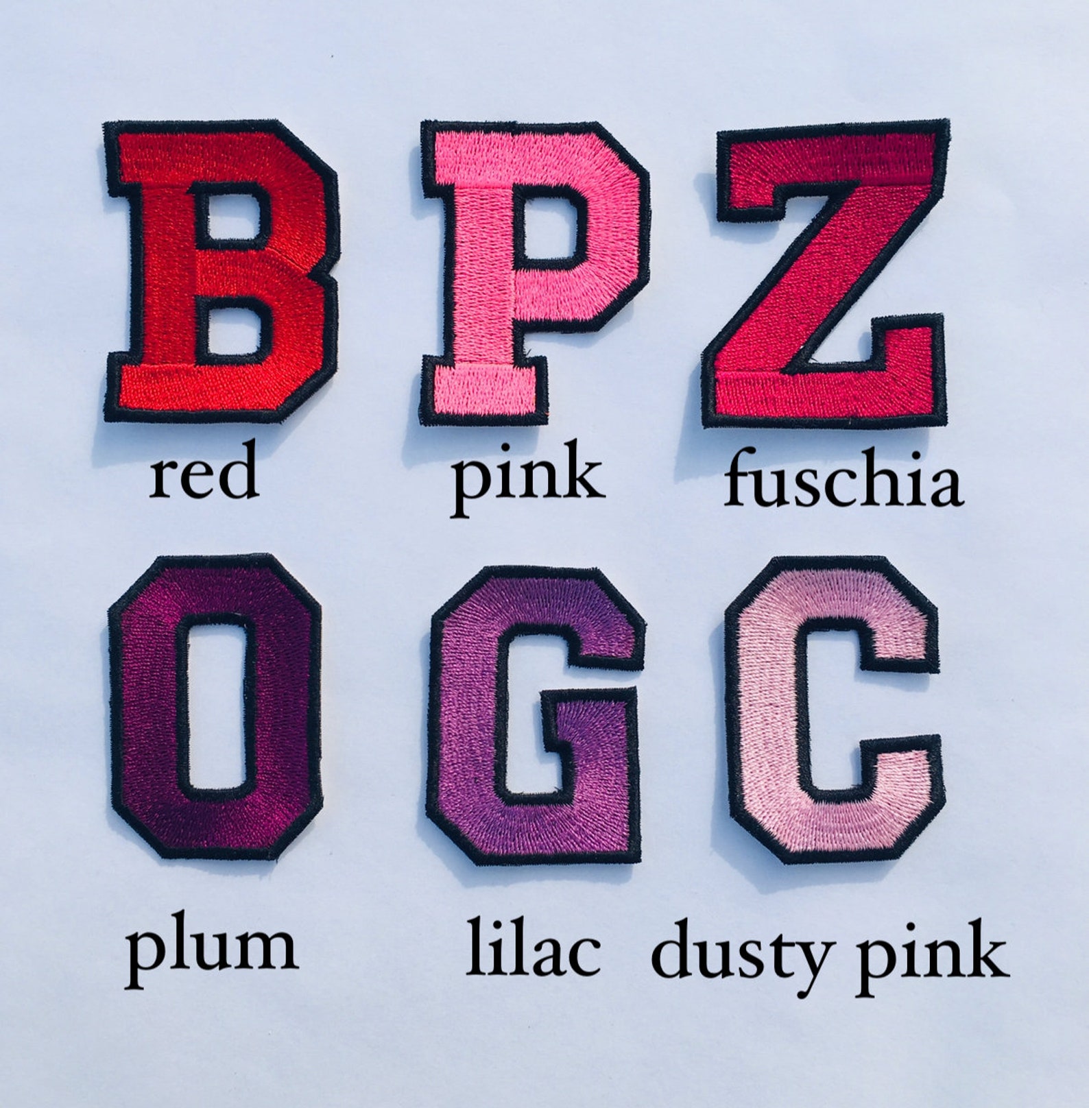 2 Varsity Letters Patches College Font Custom Colors - Etsy