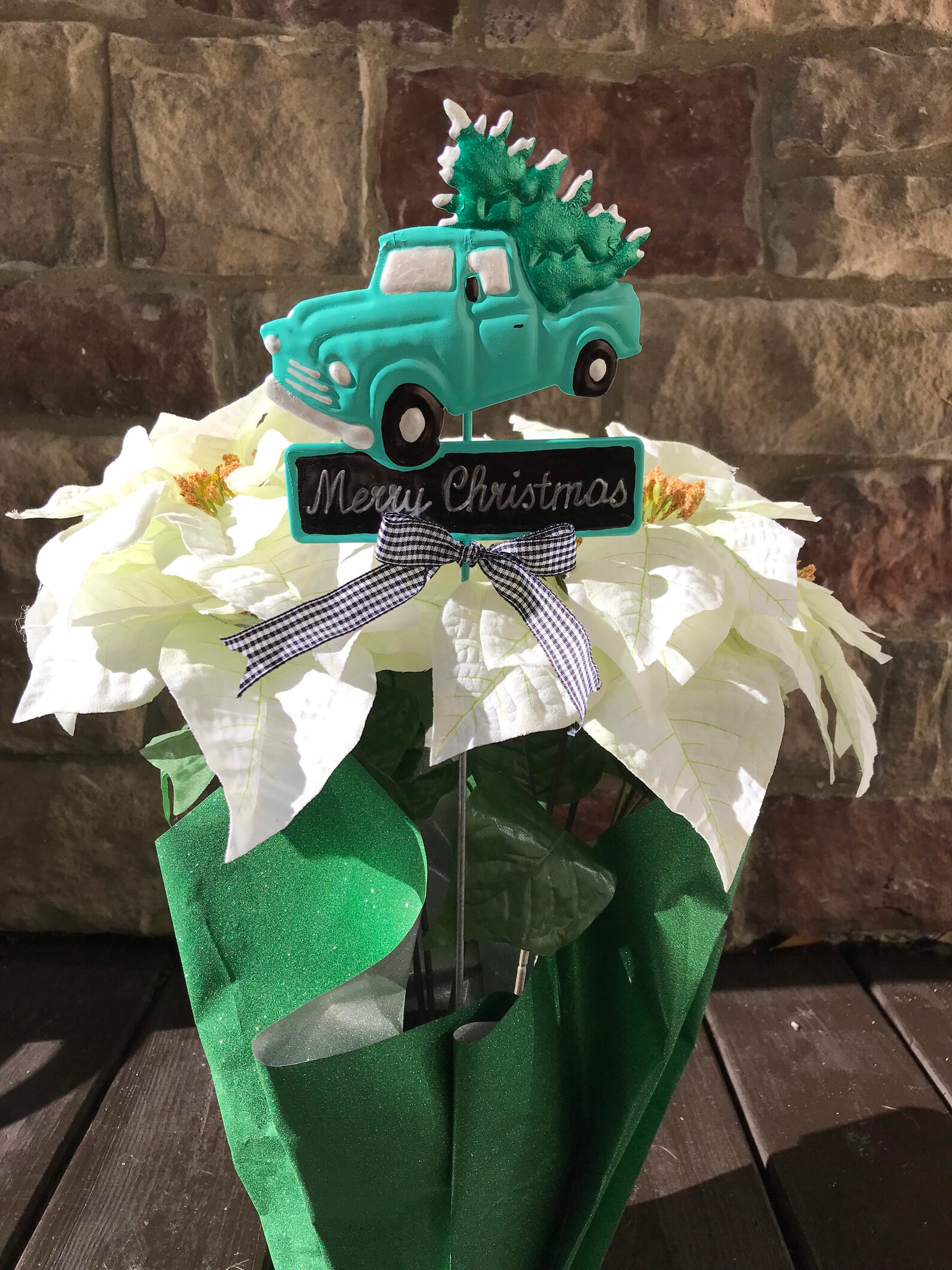 Old Teal Truck Small Metal Yard Stake/flower Pot Stake - Etsy