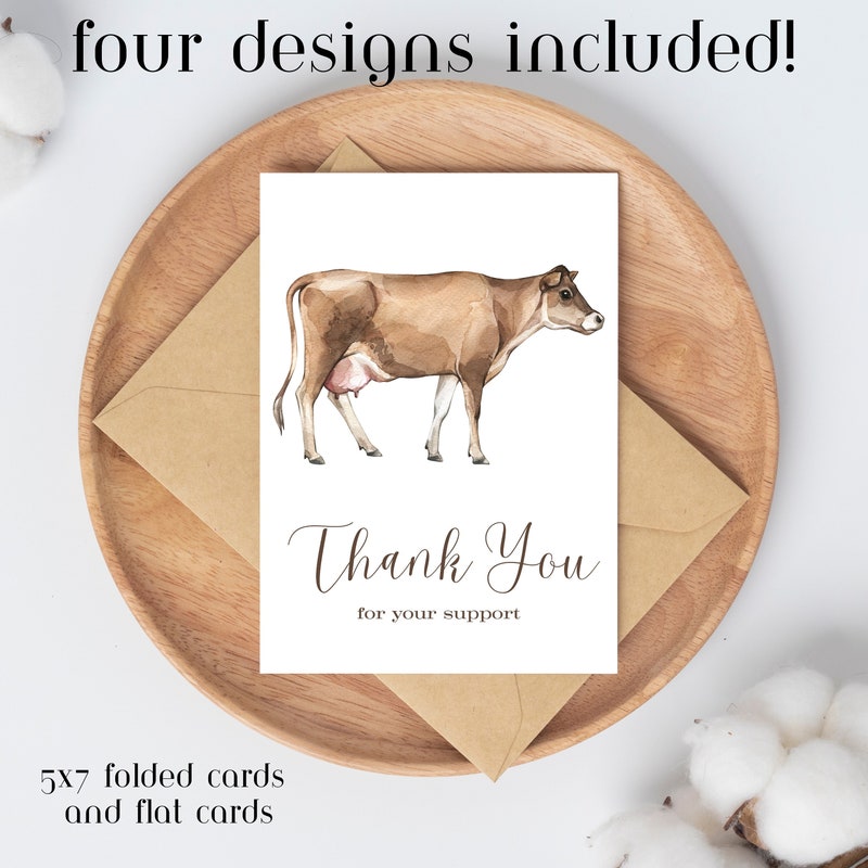 Dairy Cow Thank You Cards - Etsy