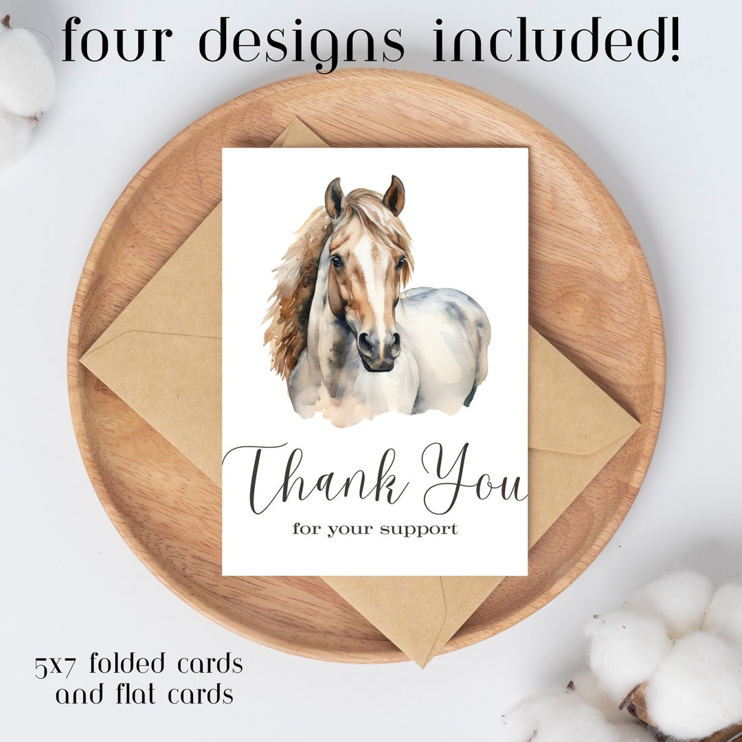 Printable Horse Thank You Cards Perfect for the 4-H Fair Horse Shows or ...