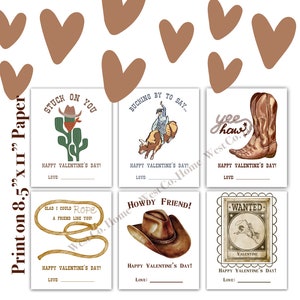 Cowboy Valentines Cards for Kids Western Boys & Girls Valentines ...
