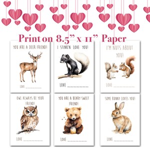 Woodland Animal Valentines INSTANT DOWNLOAD DIGITAL Download Boys ...
