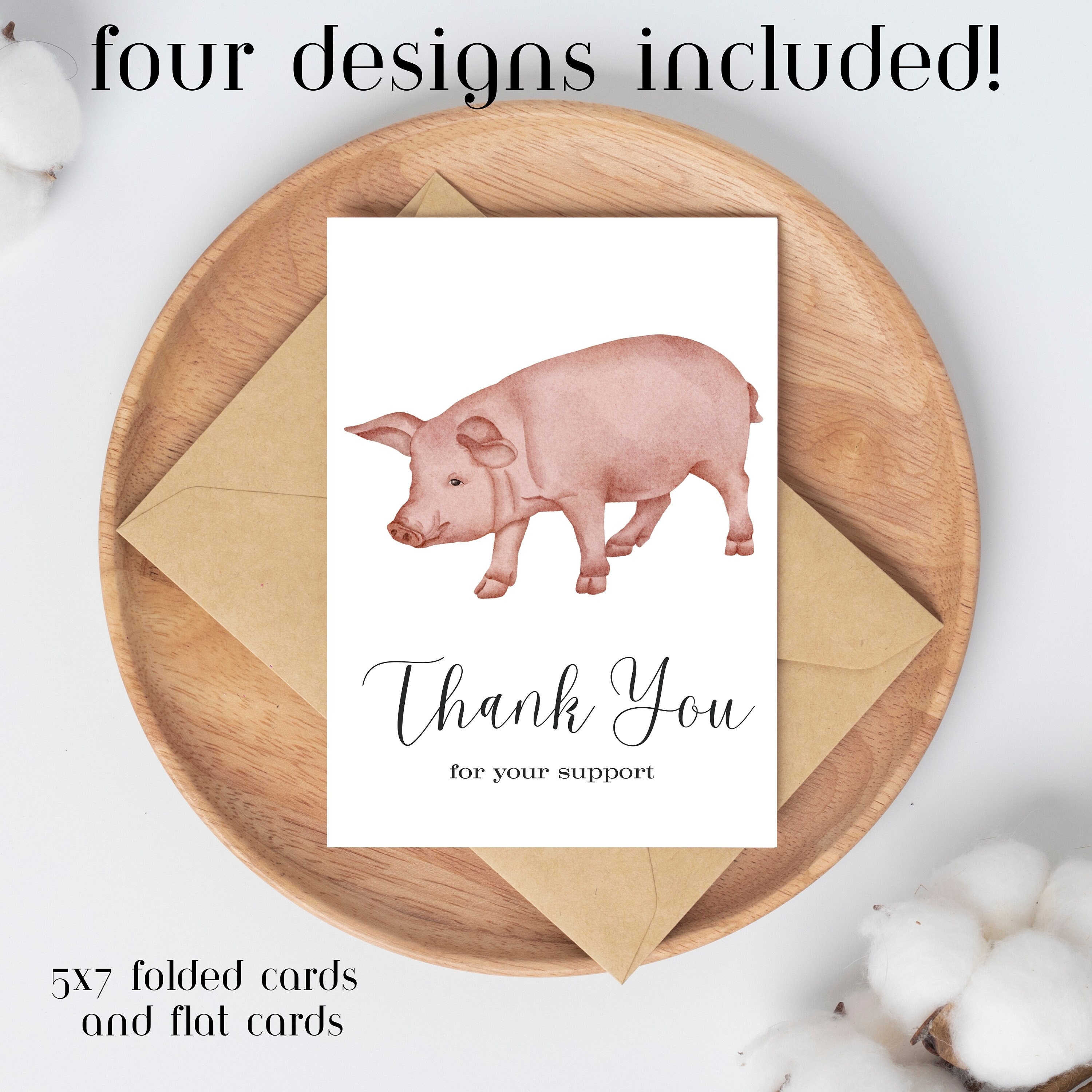 Printable 4-H Fair Animal Showing Thank You for Your Support Card Swine ...