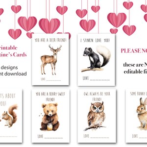 Woodland Animal Valentines INSTANT DOWNLOAD DIGITAL Download Boys ...