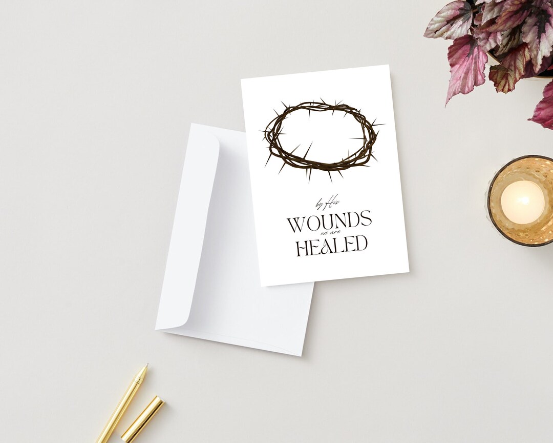 By His Wounds We Are Healed Easter Religious Greeting Card Instant ...