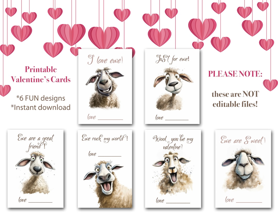 Funny Sheep Valentines Day Cards Boys Valentines Girls Valentine School ...