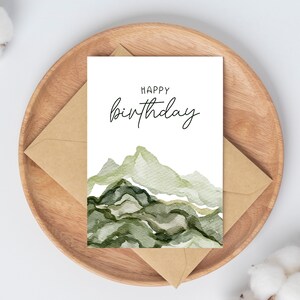 Mountain Printable Birthday Card Gifts for Him Gifts for Dad INSTANT ...