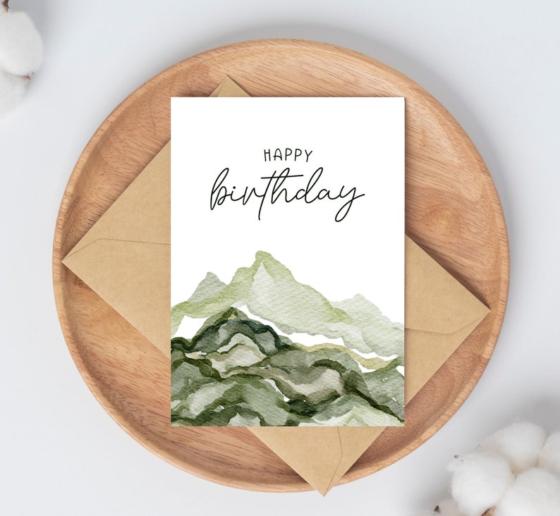 Mountain Printable Birthday Card Gifts for Him Gifts for Dad INSTANT ...