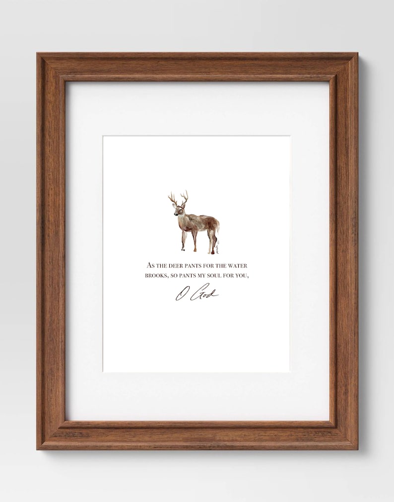 Psalm 42 Bible Verse Printable Sign DIGITAL DOWNLOAD as the Deer ...
