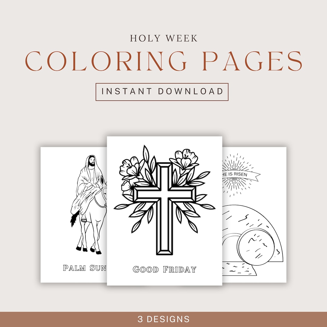 HOLY WEEK Coloring Pages Easter Good Friday Palm Sunday Religious ...