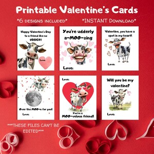 Funny Cow Valentines Day Cards | Farm Animal Valentines | School ...