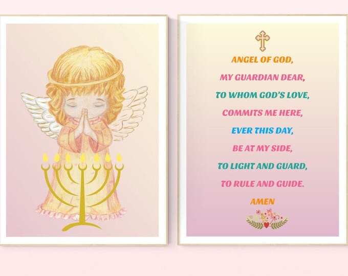 Angel of God Prayer Printable Wall Art Guardian Angel Prayer Print ...