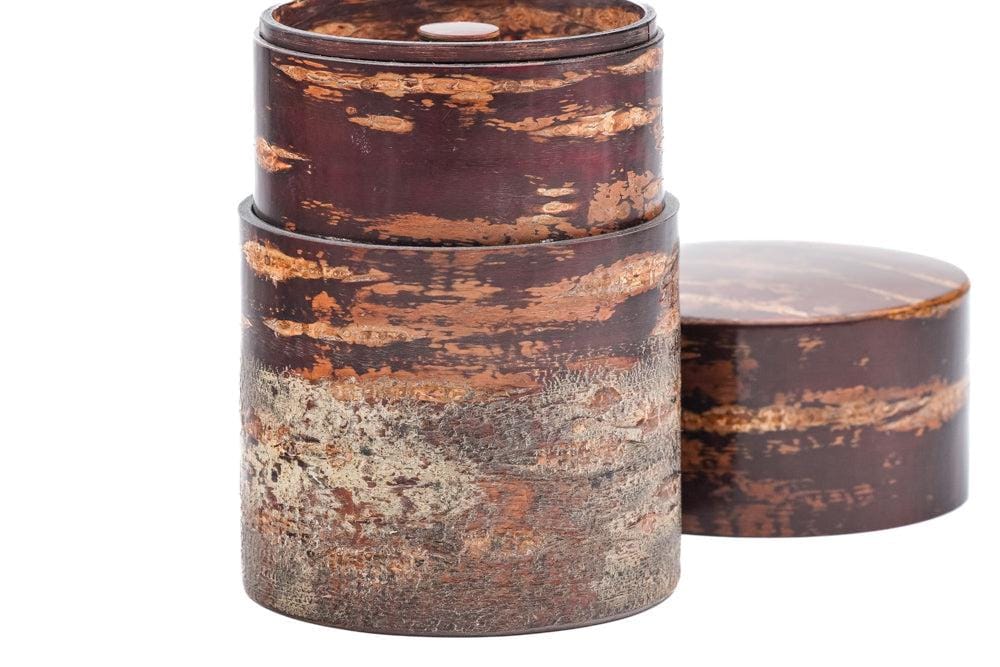 Japanese Canister - Tomioka - Kabazaiku Bokashi Polished Wooden Cherry ...