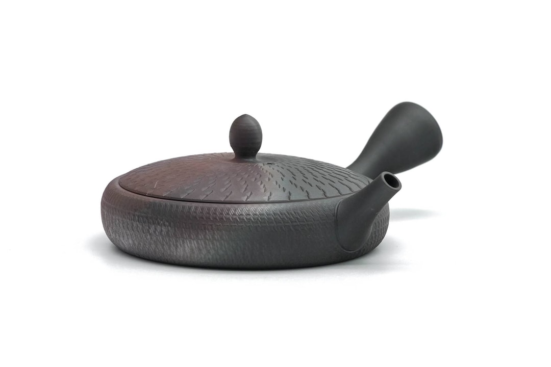 Japanese Kyusu - 玉光 Gyokko Kiln - Wide Flat Kokudei Yōhen Tokoname-yaki ...