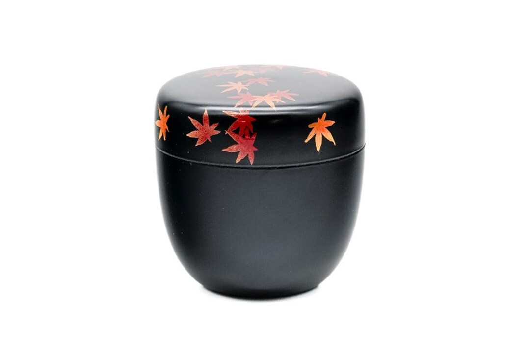 Japanese Natsume - 黒川清峰 Kurokawa Seihou - Momiji Black Lacquer Tea ...