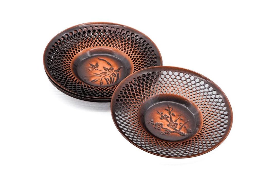 Japanese Chataku - Set of 5 Unique Copper Tea Saucers - Etsy