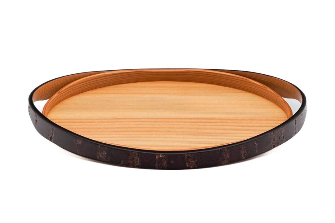 Japanese Oval Tray - Tomioka - Ōdate Magewappa Kabazaiku Wooden Cherry ...