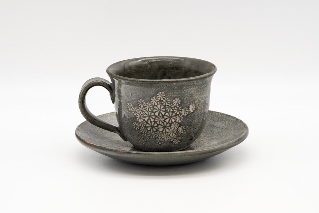 Japanese Teacup and Saucer Set - 井栗敏也 Igura Toshiya - Floral Hana ...