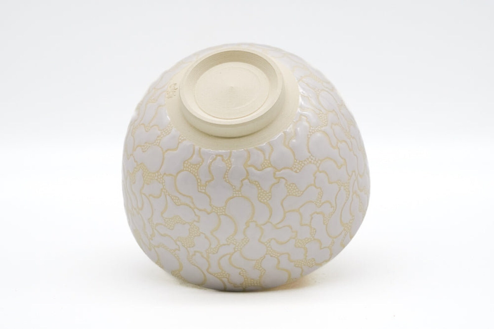 Japanese Matcha Bowl - 恵雪窯 Eyuki Kiln - White Glazed Gourds Kiyomizu ...