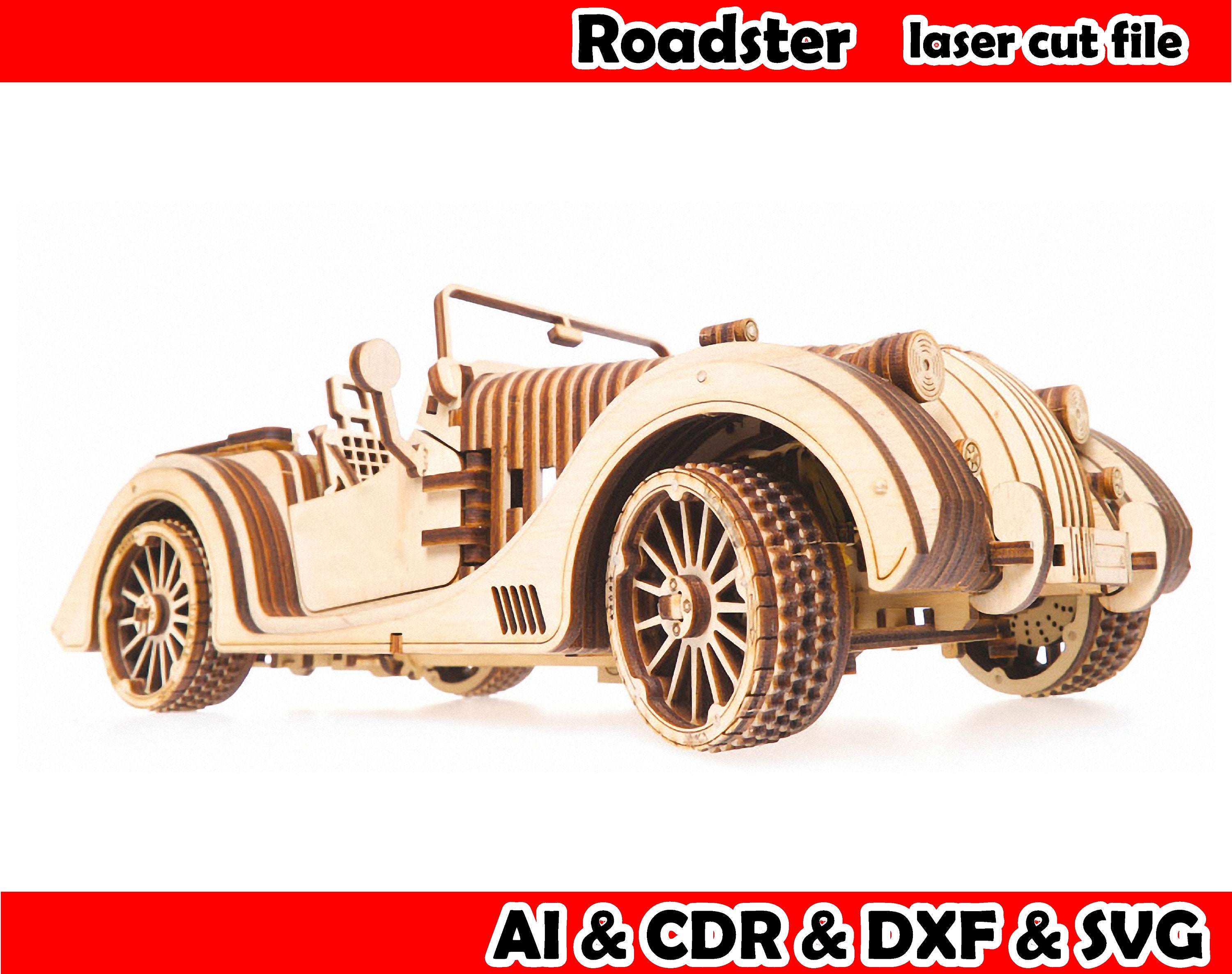 Roadster Old Car Laser Cut File Constructor Vector Model | Etsy