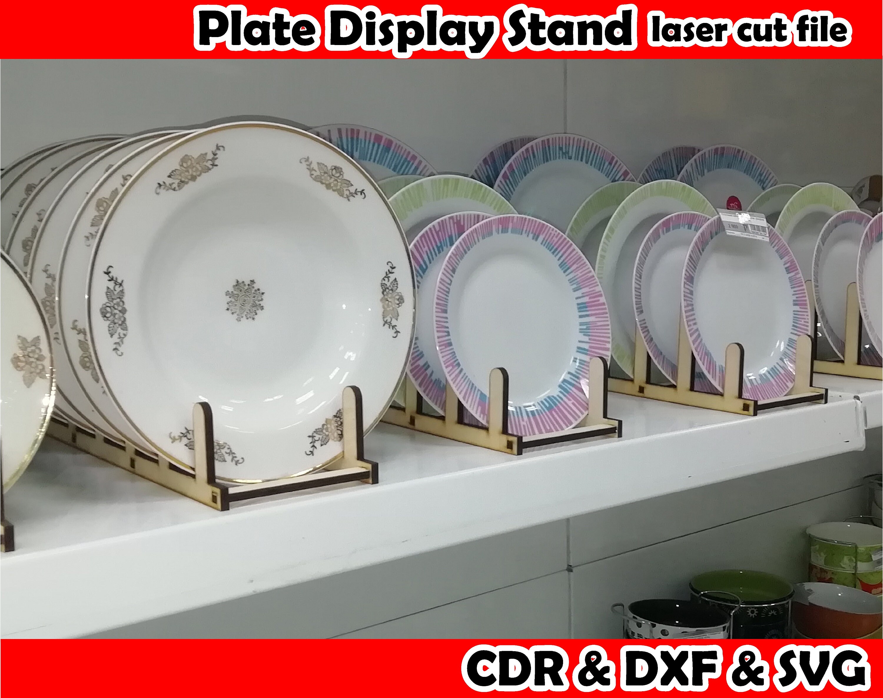 Plate Display Stand Laser Cut File Laser Engraved Cover | Etsy