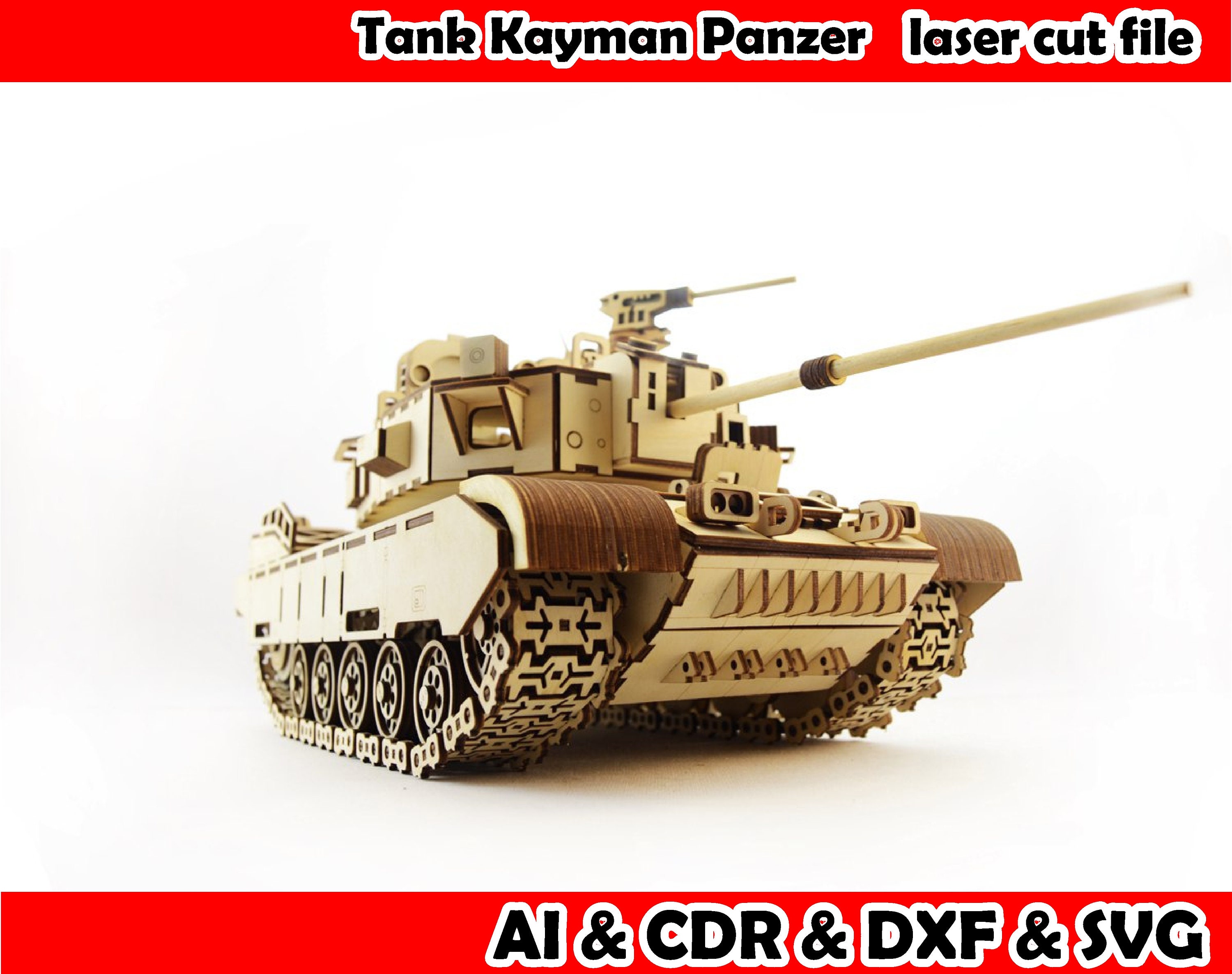 Tank Kayman Panzer Laser Cut File Constructor Vector Model | Etsy México