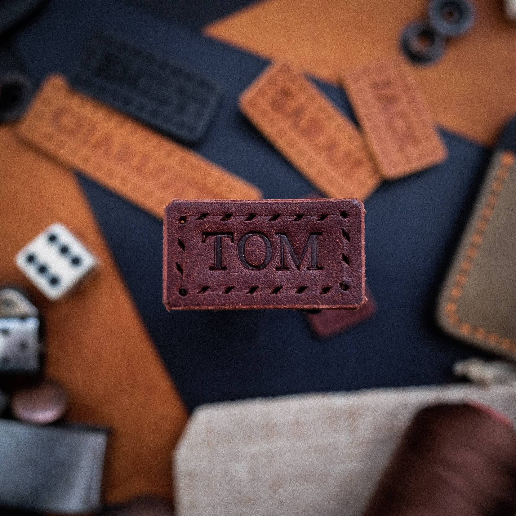 Personalised Leather Patch Custom Leather Patch Leather Name - Etsy