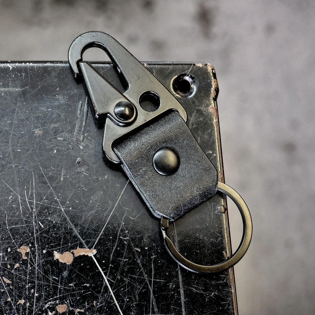 Leather Keychain, Full Grain Leather Keyring, Premium Leather Keychain ...