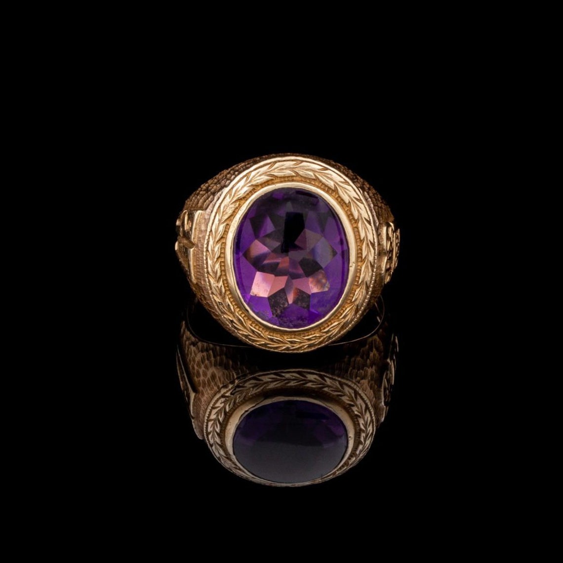 Vintage 10K Amethyst Class Ring | Etsy