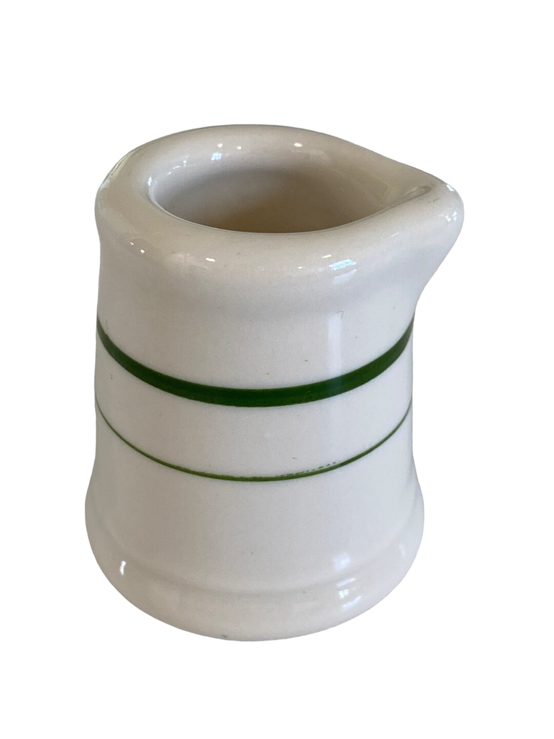 Vintage Restaurant Ware Creamer With Green Stripes Unmarked 2 1/4 Tall ...