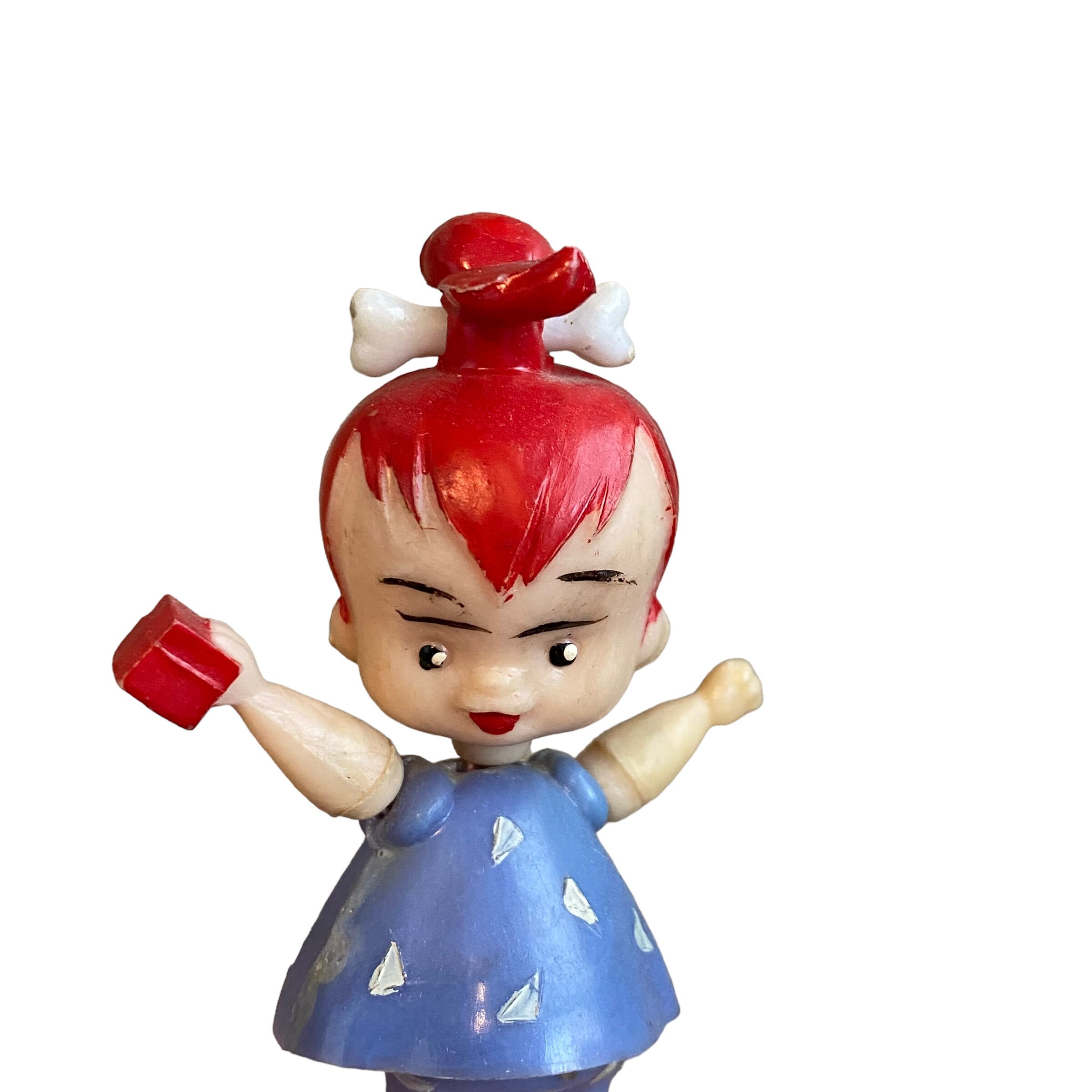 Vintage Pebbles Flintstone Push Button Puppet Kohner Brothers Hong Kong ...
