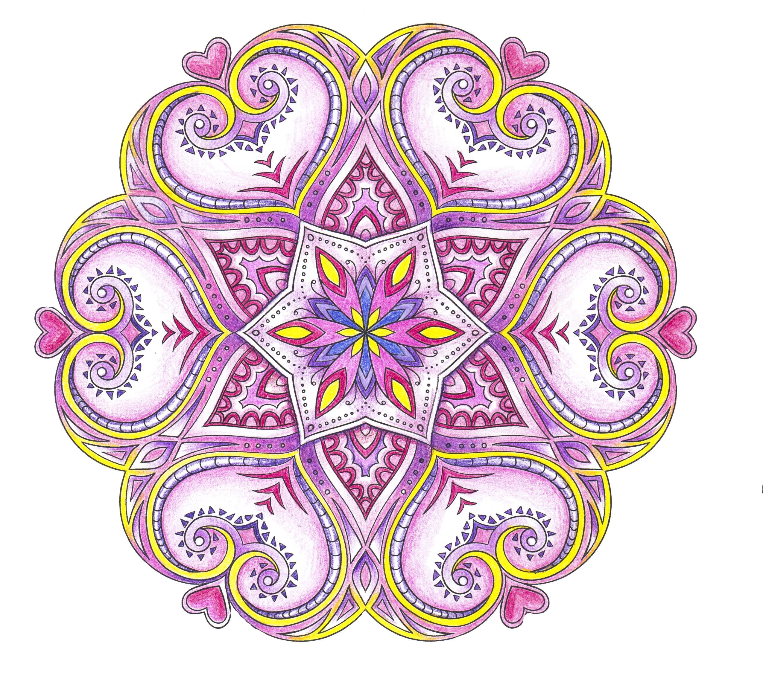 Whimsical Mandalas Coloring Book for Adults With Hearts - Difficult ...