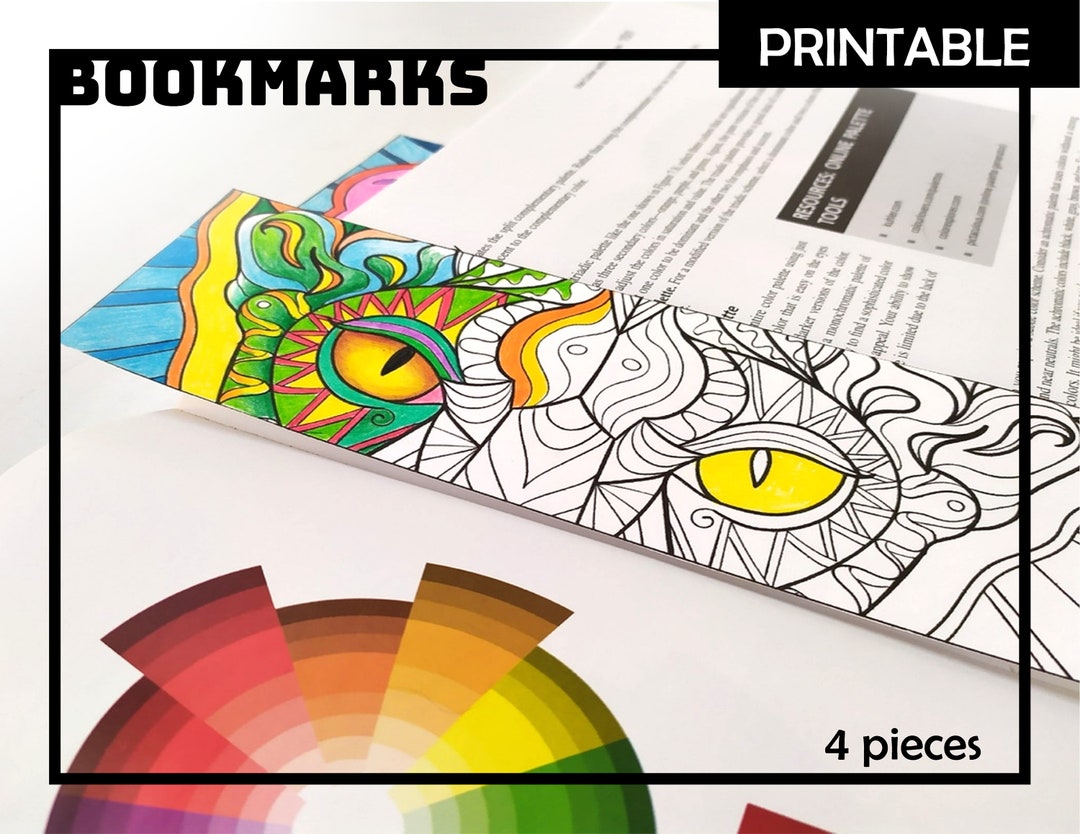 Zentangle Animals Eyes Coloring Bookmark - Etsy