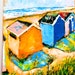 Cape Cod Painting Original Art Massachusetts Landscape Beach Huts Oil ...
