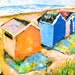 Cape Cod Painting Original Art Massachusetts Landscape Beach Huts Oil ...