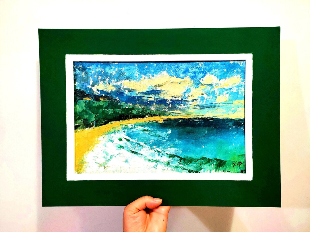 Sea Beach Painting Original Art Oil Painting Coastal Landscape Abstract ...