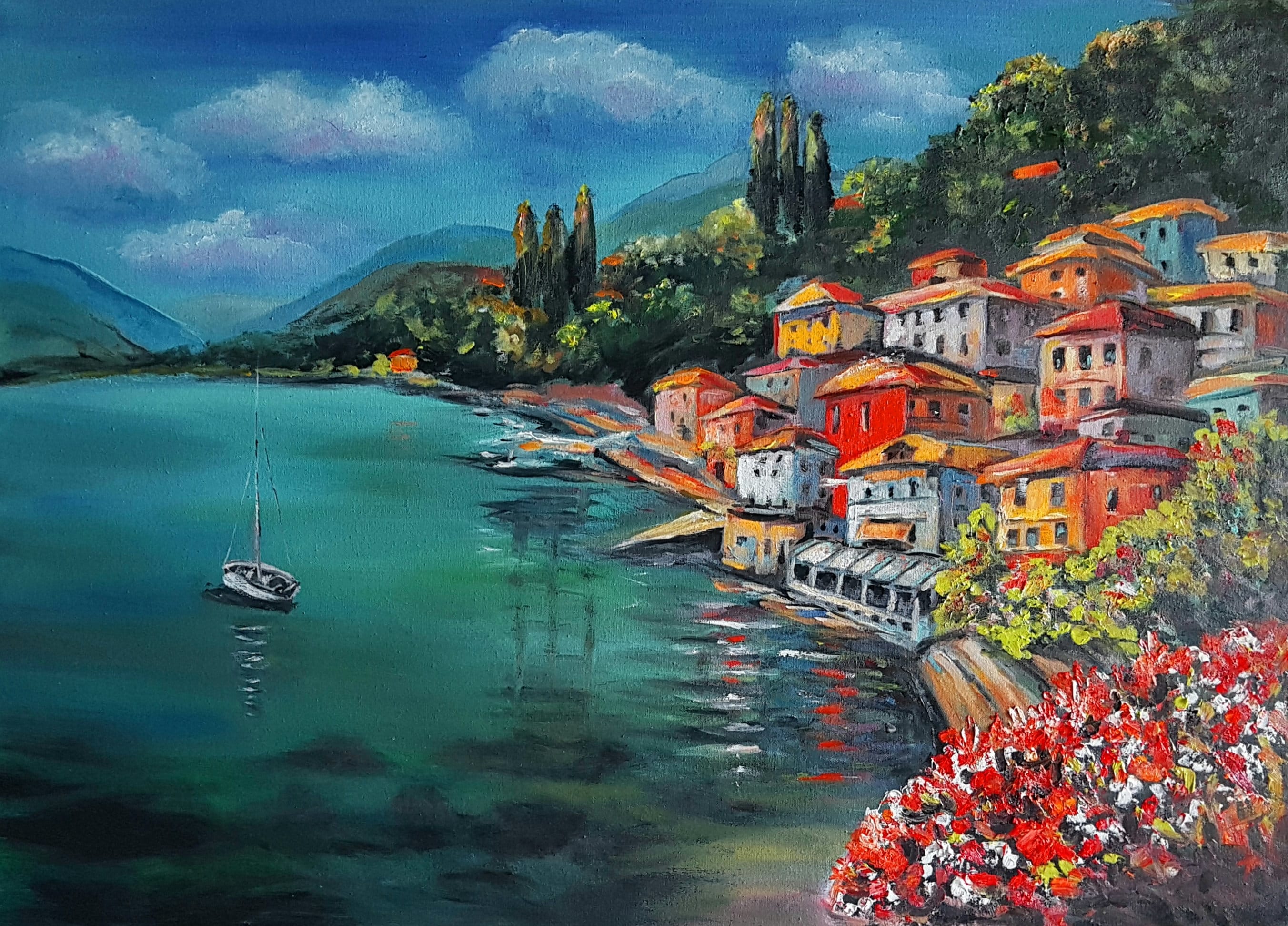 Pintura italiana Arte original hecho a la orden pintura al | Etsy