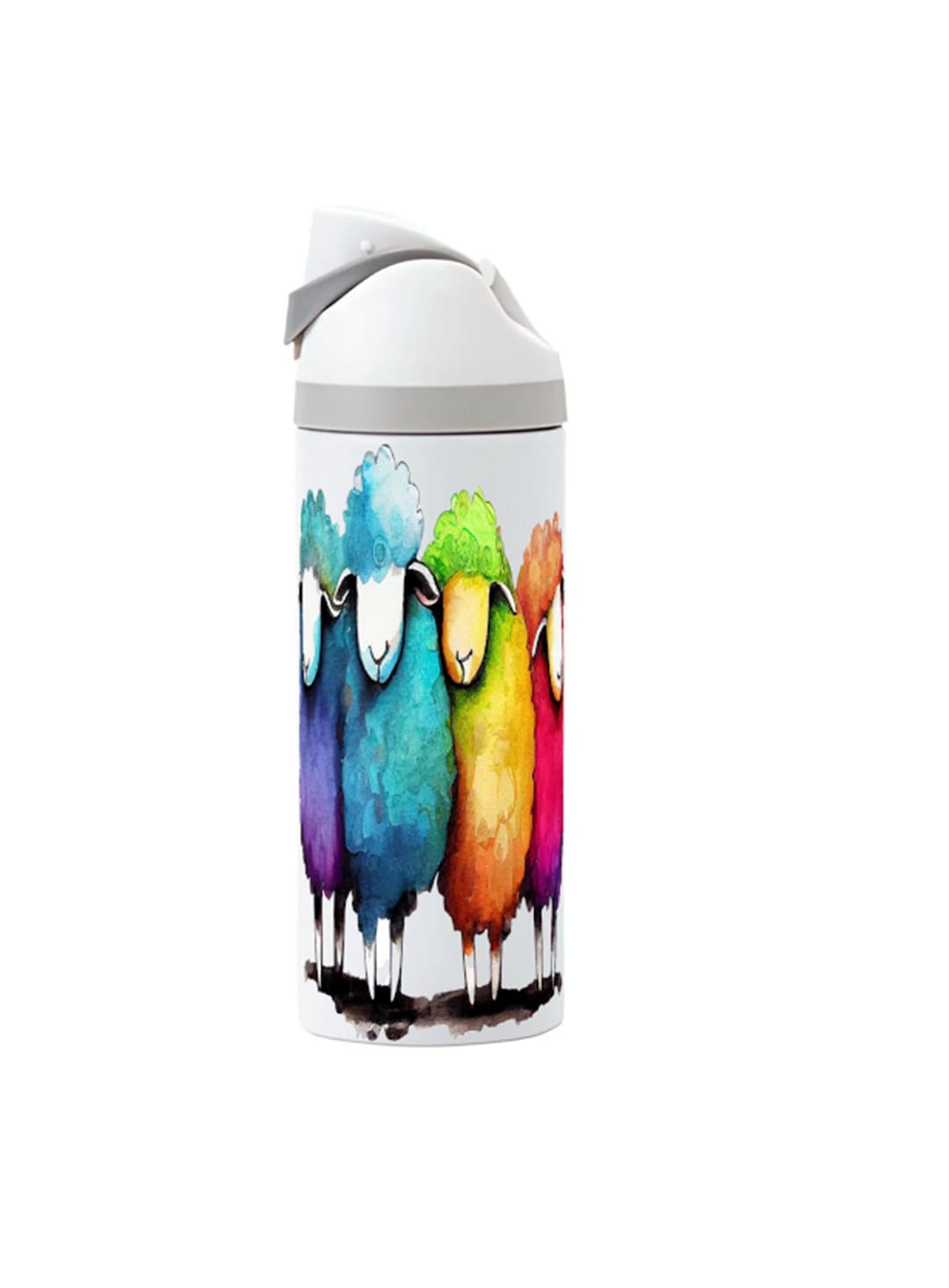 Multi Coloured Sheep One Touch Thermal Drinks Bottle - Keeps Drinks Hot ...