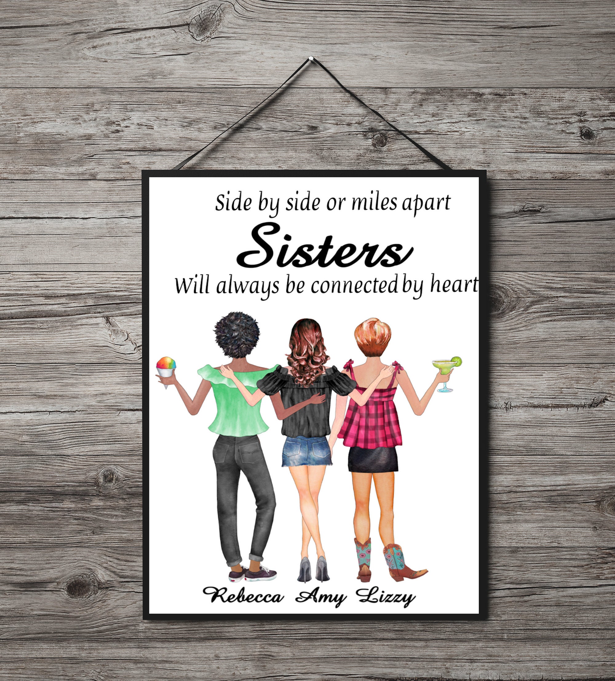 Sisters A4 Print Custom Sisters Picture Personalised Sister - Etsy UK